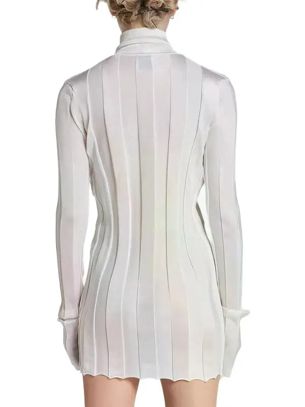 ROT Ribbed Tie-collar Shirt - Neutrals