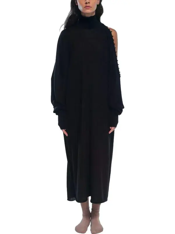 ROT Bipolar Button-fastening Knitted Dress - Black