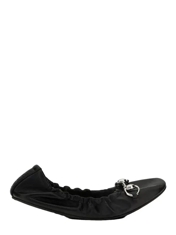 Gucci Prima Leather Ballet Flats - Black
