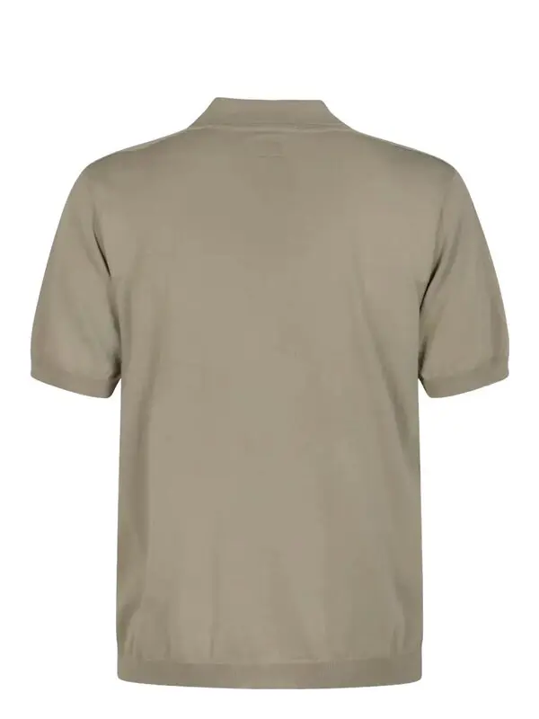 C.P. COMPANY Logo-patch Knitted Polo Shirt - Grey