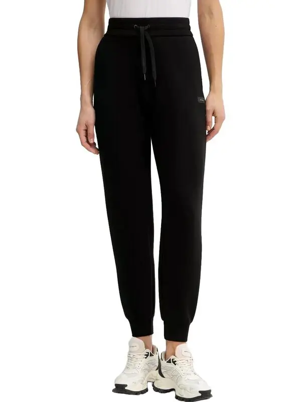Armani Exchange Logo Patch Drawstring Track Pants - Black