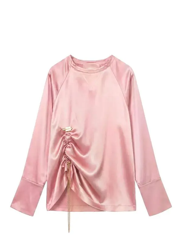 DANAME Ruched Chain Detail Top - Pink
