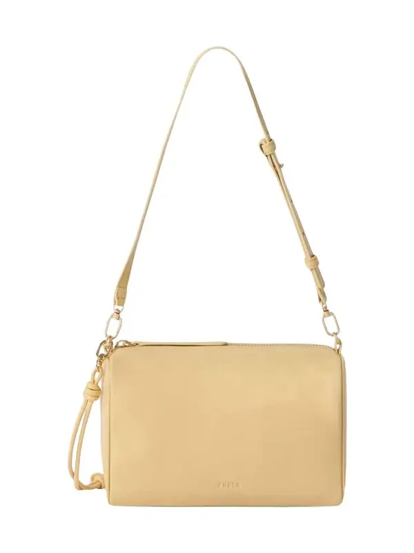 Furla Logo Debossed Leather Crossbody Bag - Neutrals