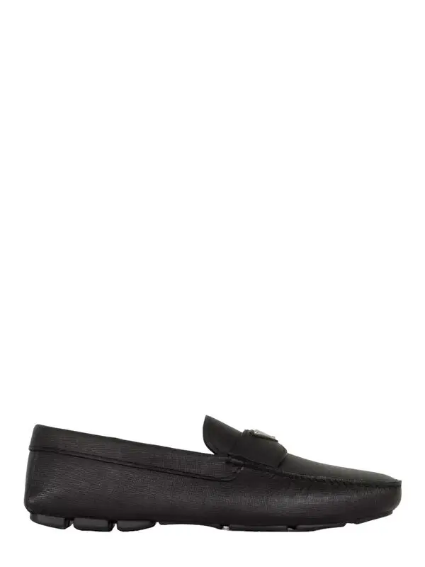 Prada Triangle-logo Leather Loafers - Black