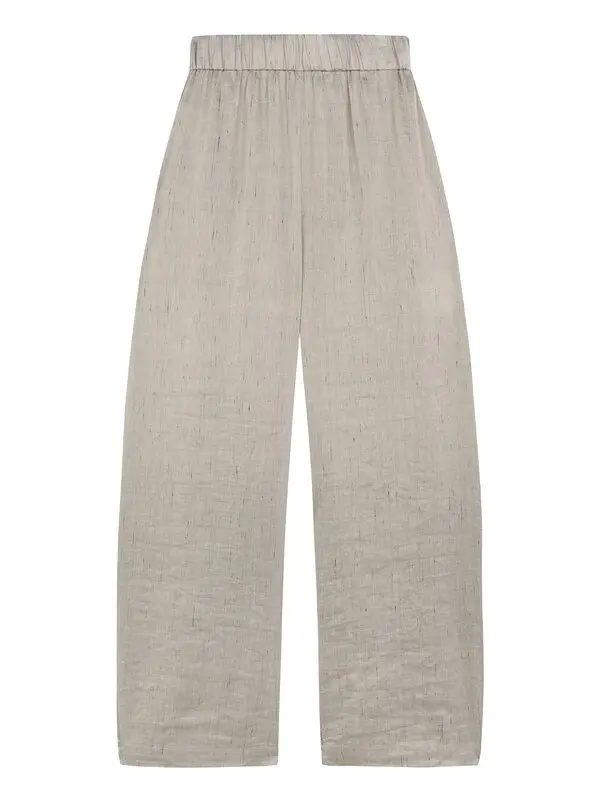 CORTANA Sal Linen-blend Mid-rise Wide-leg Pants - Olive