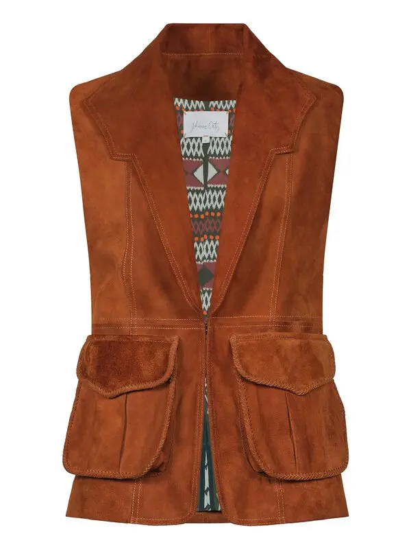 Johanna Ortiz Suede Vest - Tan