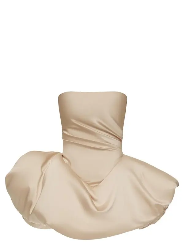 BALYKINA Shell Poufed Corset Top - Tan