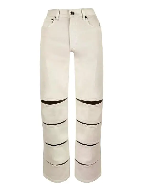 CONTESSA MILLS Arcana Cut-out Jeans - Neutrals