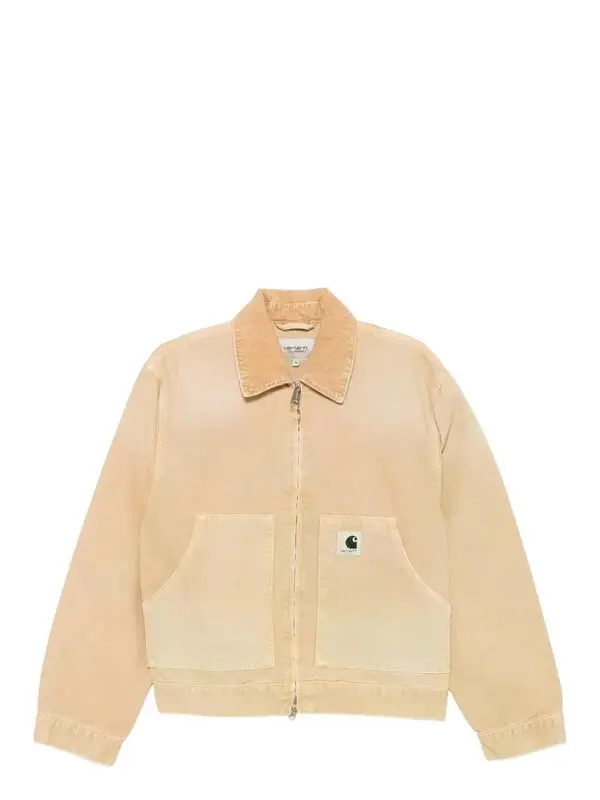 Carhartt Work In Progress Arcan Logo-patch Zip-up Cotton Jacket - Brown