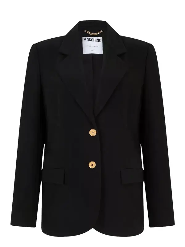 Moschino Button Notched Lapel Jacket - Black
