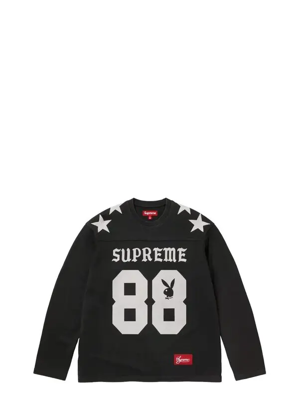 Supreme Playboy Star-print Long-sleeve T-shirt - Black