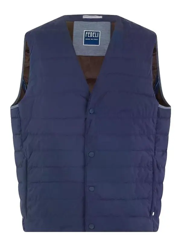 Fedeli Padded Quilted Gilet - Blue
