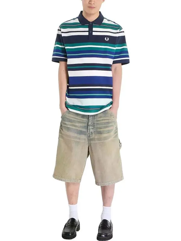 Fred Perry Striped Relaxed-fit Polo Shirt - Blue
