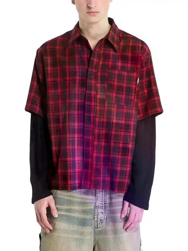 WASTED Age Tartan-pattern Shirt - Red