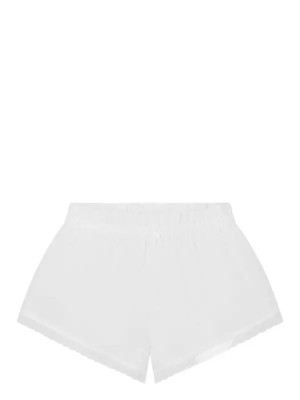 SKIMS Lace-trim Poplin Shorts - White