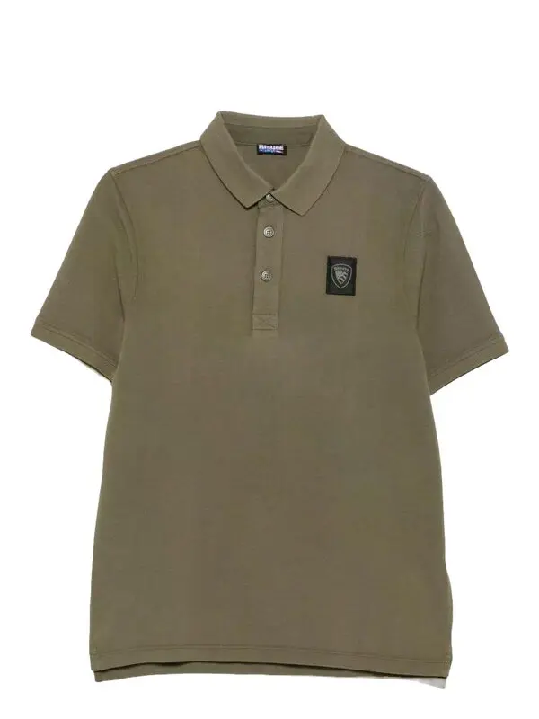 BLAUER. Logo-patch Polo Shirt - Green