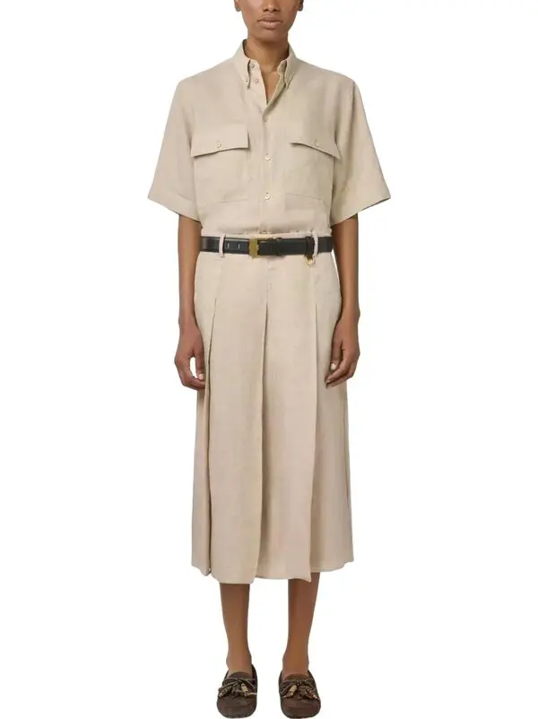 TOD'S Pleated Midi Skirt - Neutrals