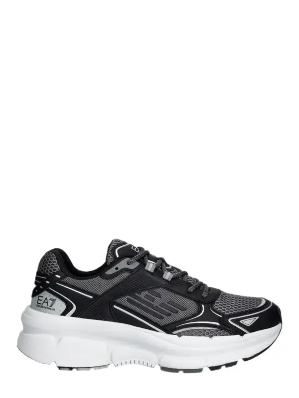 EA7 Logo Print Mesh Sneakers - Black