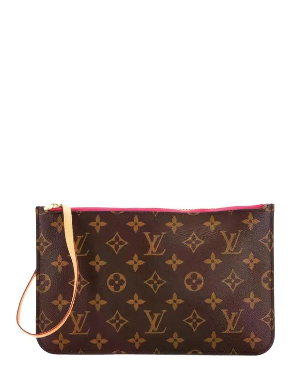 LOUIS VUITTON Neverfull Pochette Monogram Canvas Large Pouch - Brown