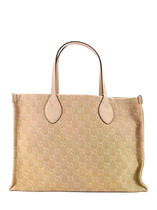Gucci Ophidia Shopper Gg Denim Large Tote Bag - Neutrals