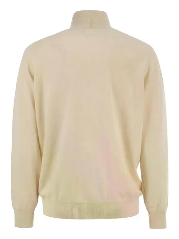 Brunello Cucinelli High-neck Zip-up Cardigan - Neutrals
