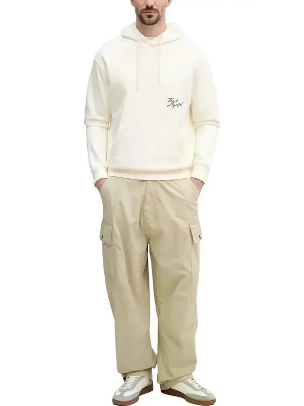 Karl Lagerfeld Embroidered Logo Hoodie - Neutrals