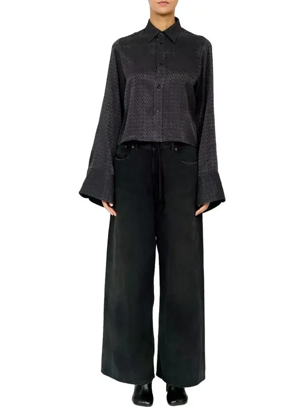 MAISON MARGIELA Jacquard Cropped Shirt - Black