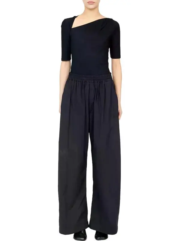 MAISON MARGIELA Logo-embroidered Nylon Drawstring Trousers - Black