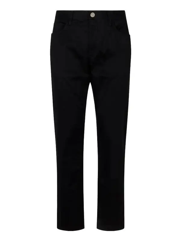 Giorgio Armani Logo Patch Straight Leg Trousers - Black