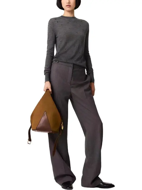 Stella McCartney Embroidered Star Crew Neck Sweater - Grey
