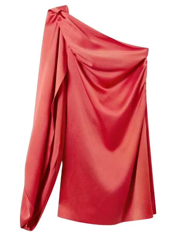 Stella McCartney One-shoulder Draped Sleeve Dress - Red