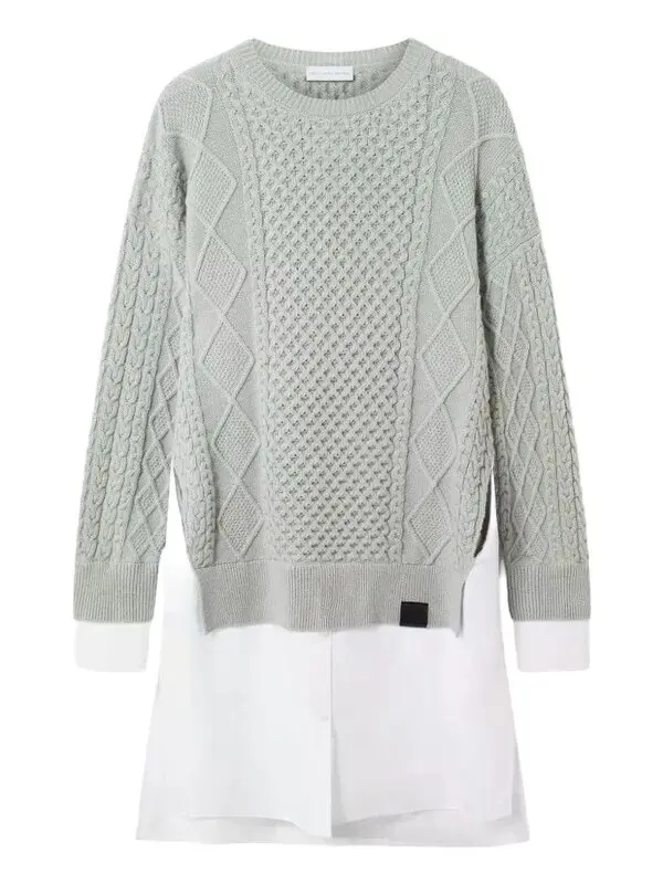 Stella McCartney Cable-knit Side-slit Mini Dress - Green