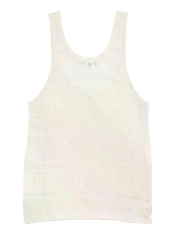 Barbara Bui Sleeveless Openwork Knit Tank Top - Neutrals