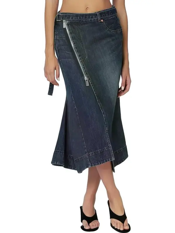 Sacai Zip Detail Skirt - Blue