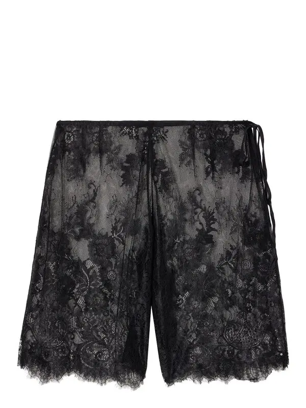 Kiki De Montparnasse Sabine Lace Bermuda Shorts - Black