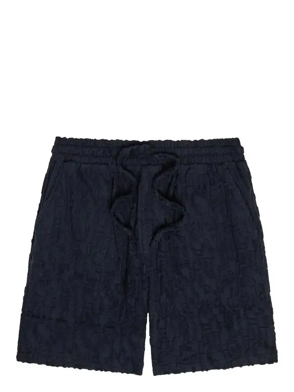 RAITH Fausto Flocked Pattern Terry Shorts - Navy