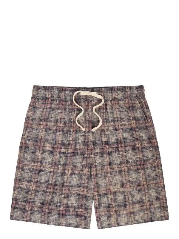 PICANTE Rocco Checked Organic Cotton Shorts - Brown