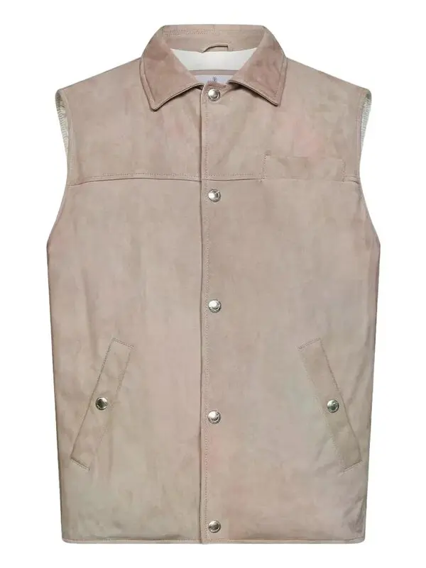 Brunello Cucinelli Padded Leather Gilet - Neutrals