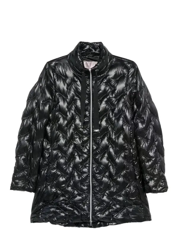 Herno Quilted High-neck Zip-up Coat - Black