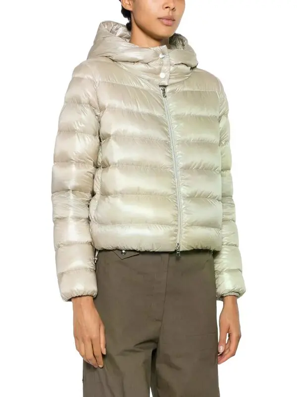 Herno Hooded Quilted Zip-up Jacket - Neutrals