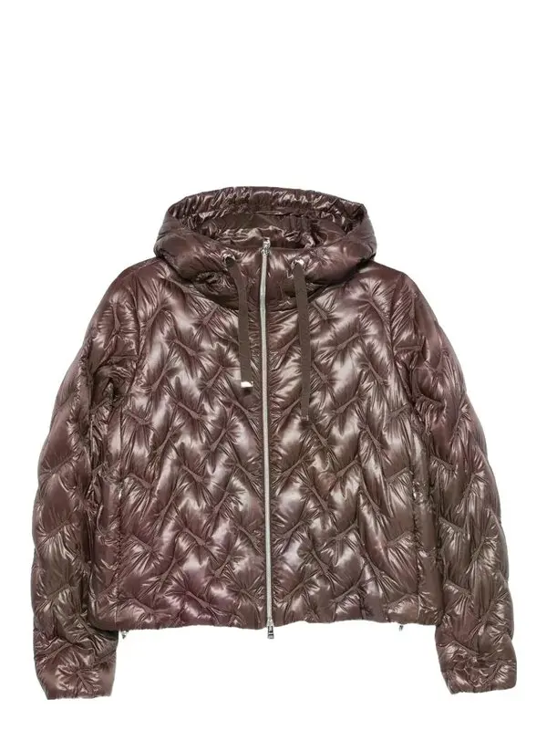 Herno Quilted Hooded Jacket - Brown
