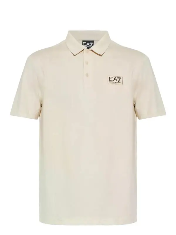 EA7 Logo-patch Short-sleeve Polo Shirt - Neutrals