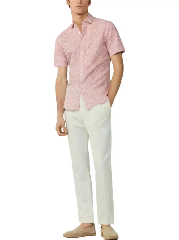 HACKETT  Clay-print Short-sleeve Shirt - Red