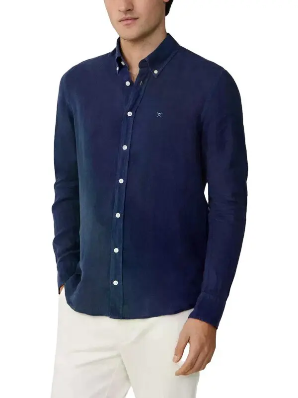 HACKETT LONDON Linen Shirt - Blue