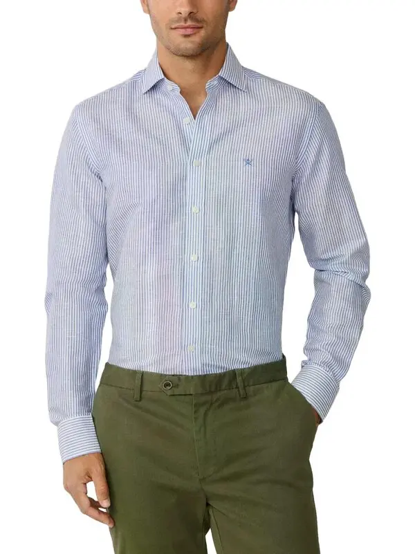 HACKETT LONDON Bengal-stripe Kent-collar Shirt - Blue