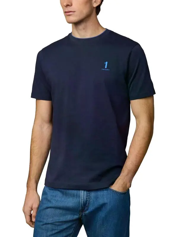 HACKETT LONDON Heritage Number-embroidered T-shirt - Blue
