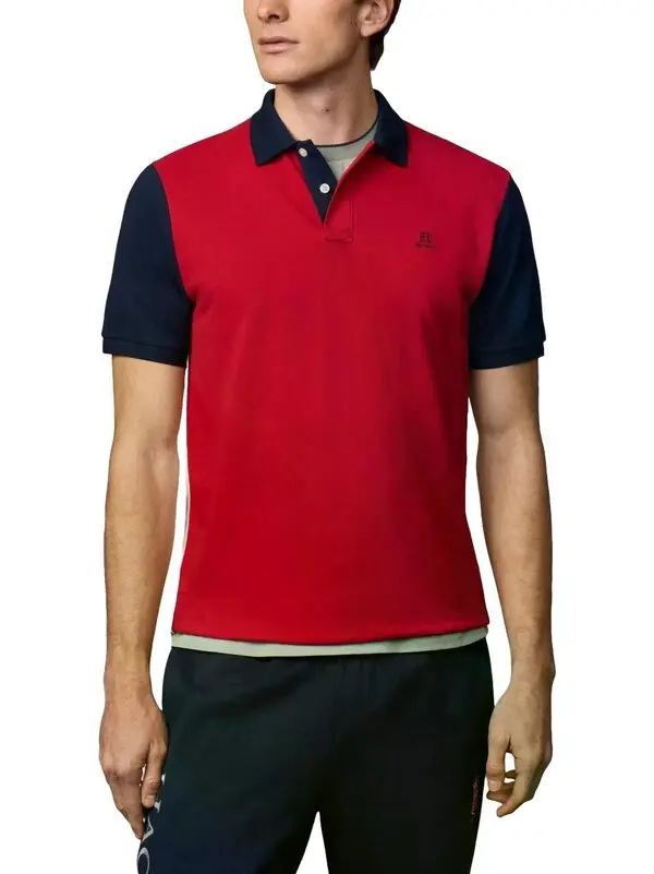 HACKETT  Heritage H Colour-block Polo Shirt - Red