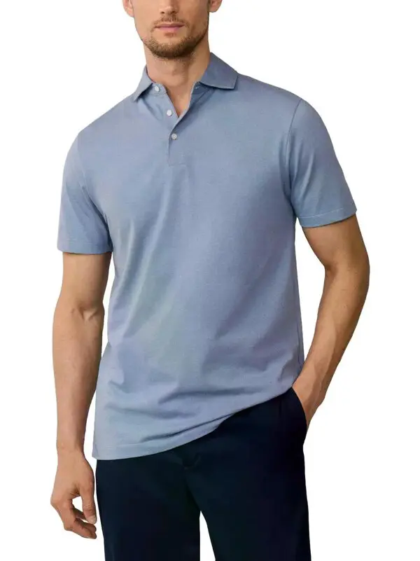 HACKETT  Short-sleeve Pima-cotton Polo Shirt - Blue