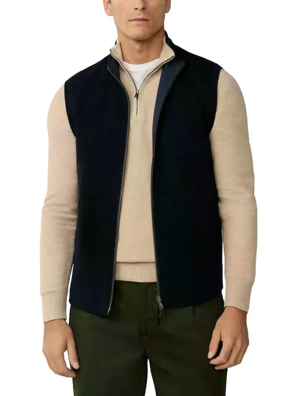 HACKETT LONDON Reversible Knitted Waistcoat - Blue