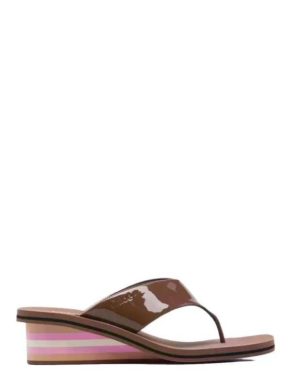 Chloé Wedge Thongs - Brown